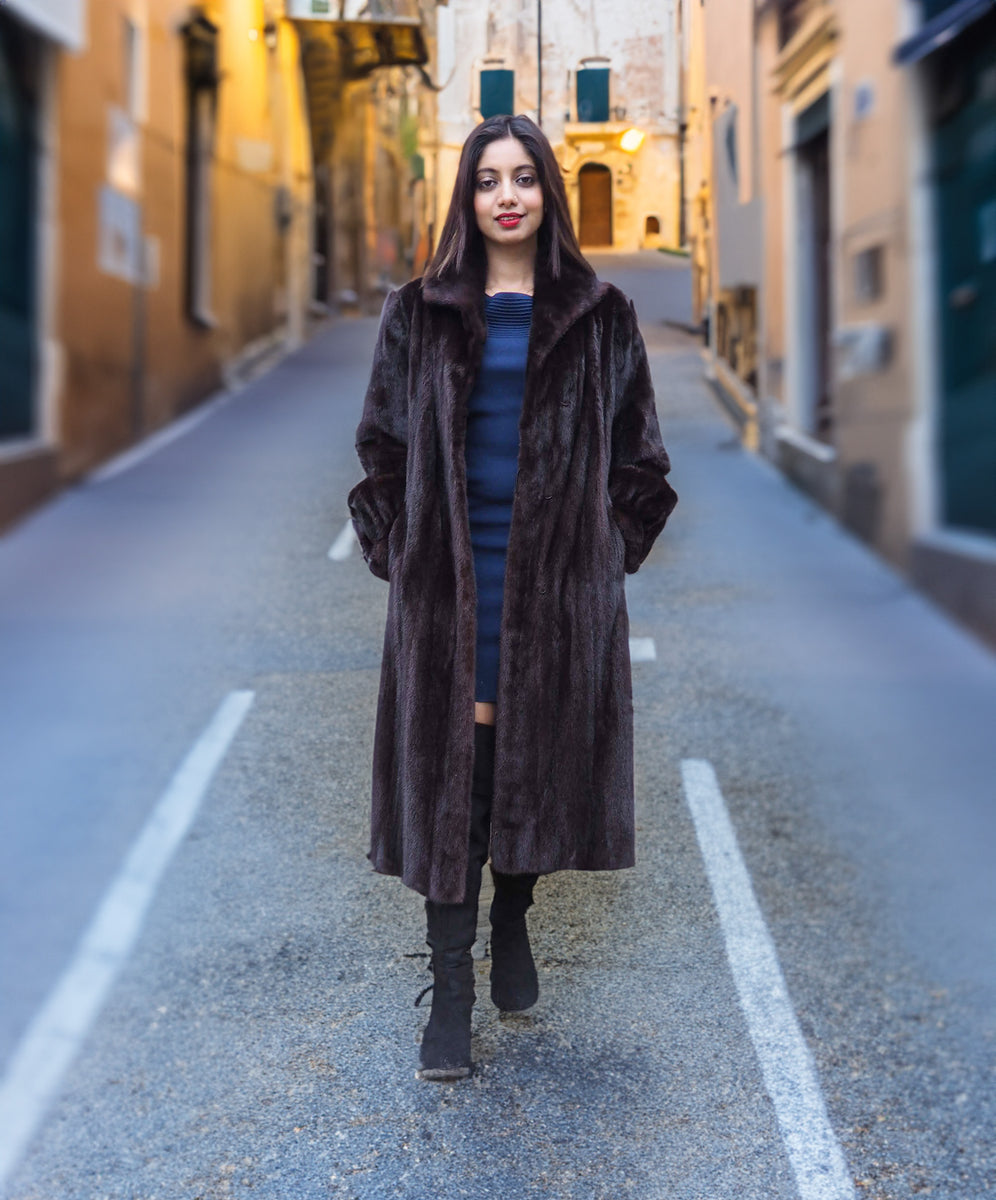 Dark Ranch Female Black Mink Fur Jacket Coat– Purple Shoshana Furs