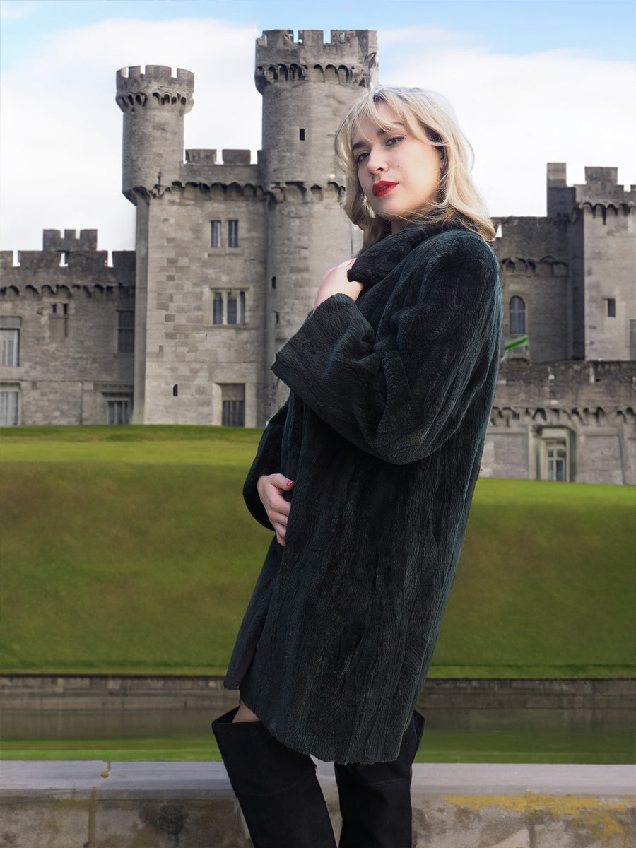 Dark Green Sheared Beaver Jacket Size M/L Made In Canada– Purple ...